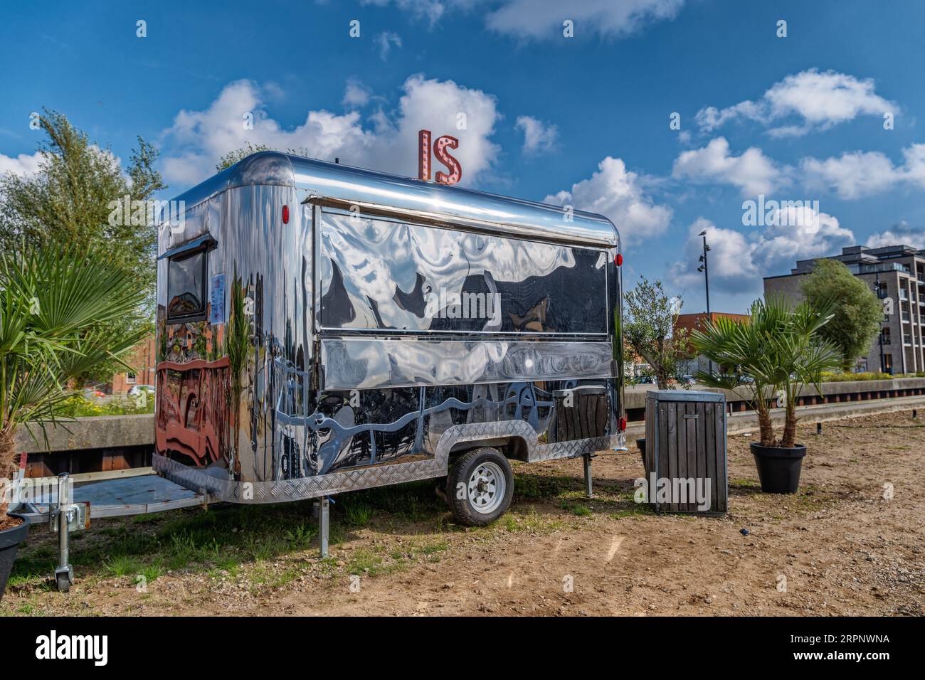 Ice cream van on silver at Fredericia Harbor, Denmark Stock Photo - Alamy