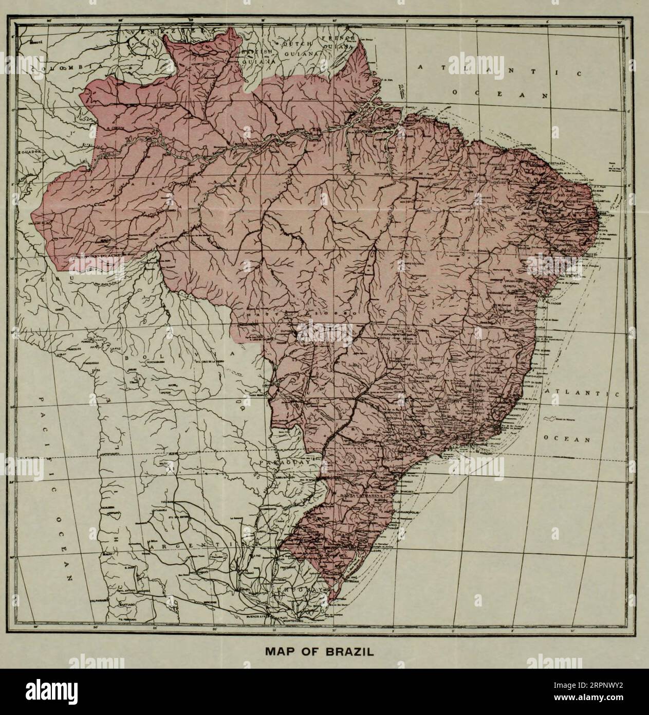 Historic Map of Brazil from the book Brazil and her people of to-day ...
