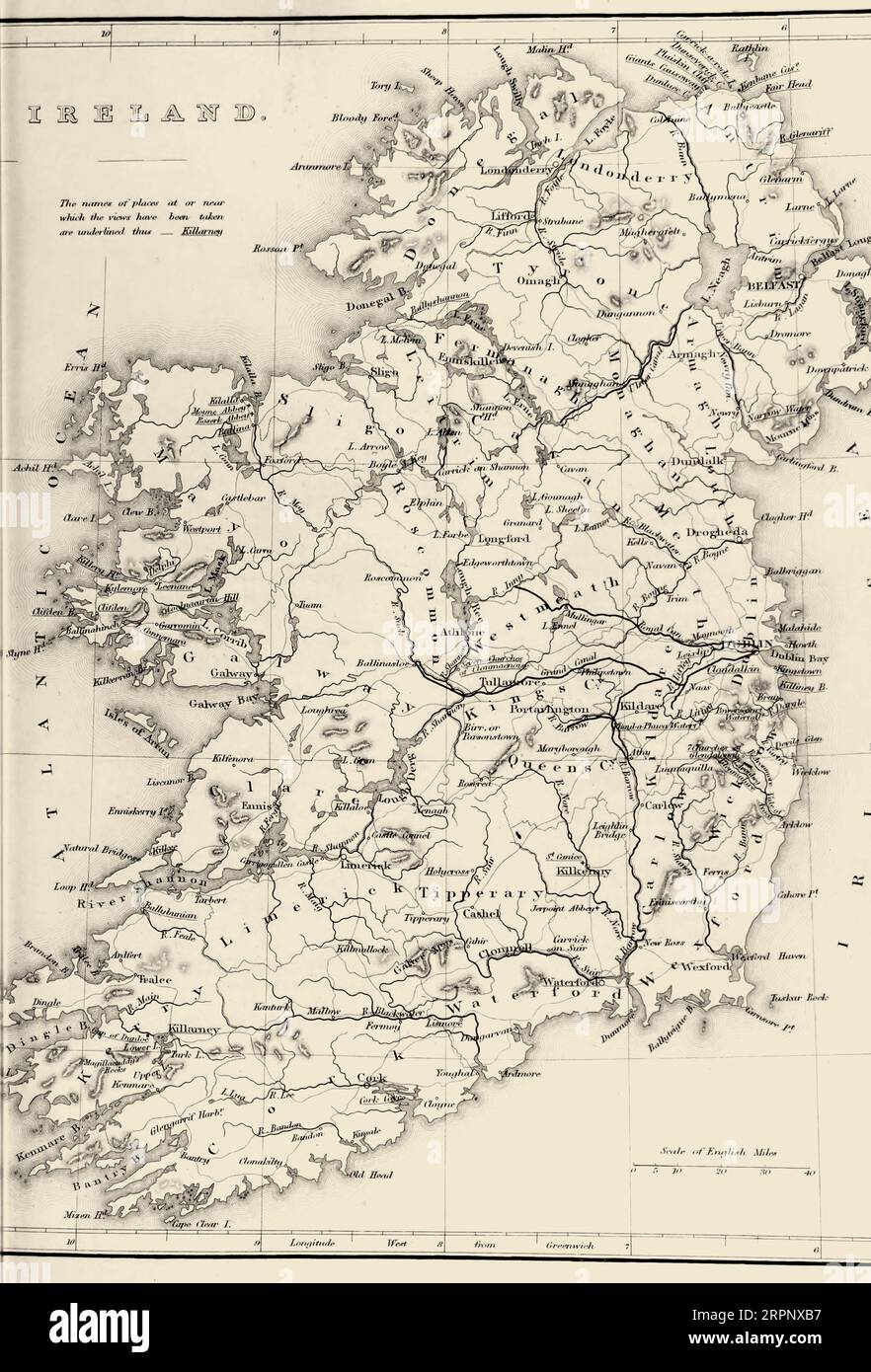 19th century ireland map hi-res stock photography and images - Alamy
