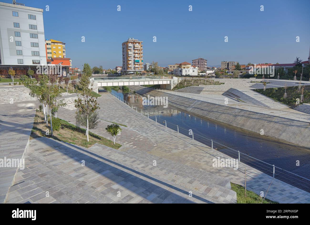Fier City Center with Scenic Gjanica River View Stock Photo - Alamy