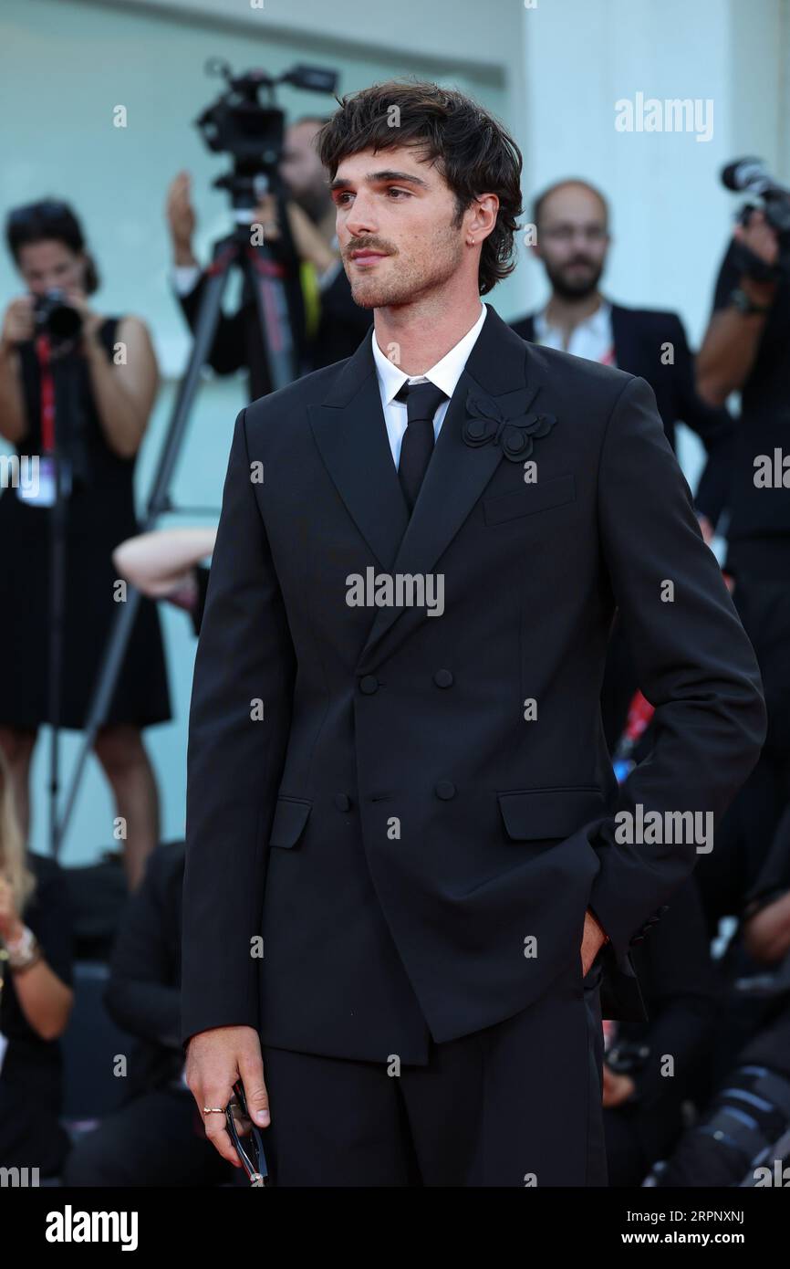 Jacob Elordi attends a red carpet for the movie "Priscilla" at the 80th ...