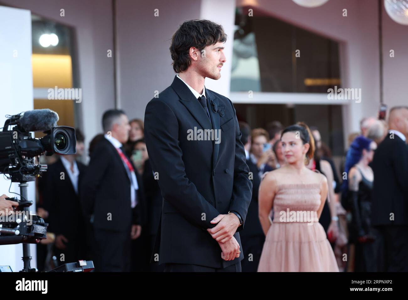 Jacob Elordi attends a red carpet for the movie "Priscilla" at the 80th ...