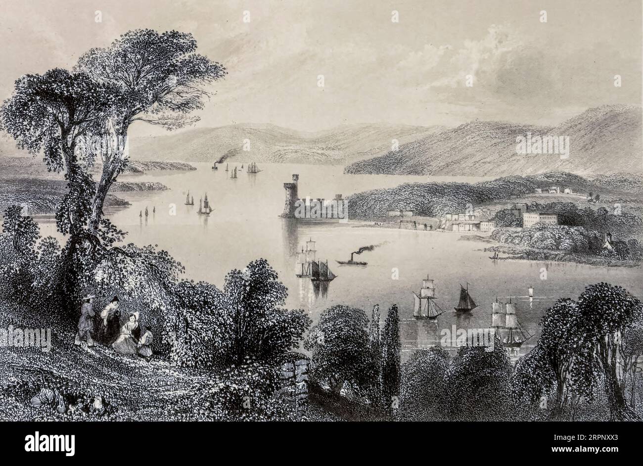 The Cork River Steel engraving from The scenery and antiquities of ...