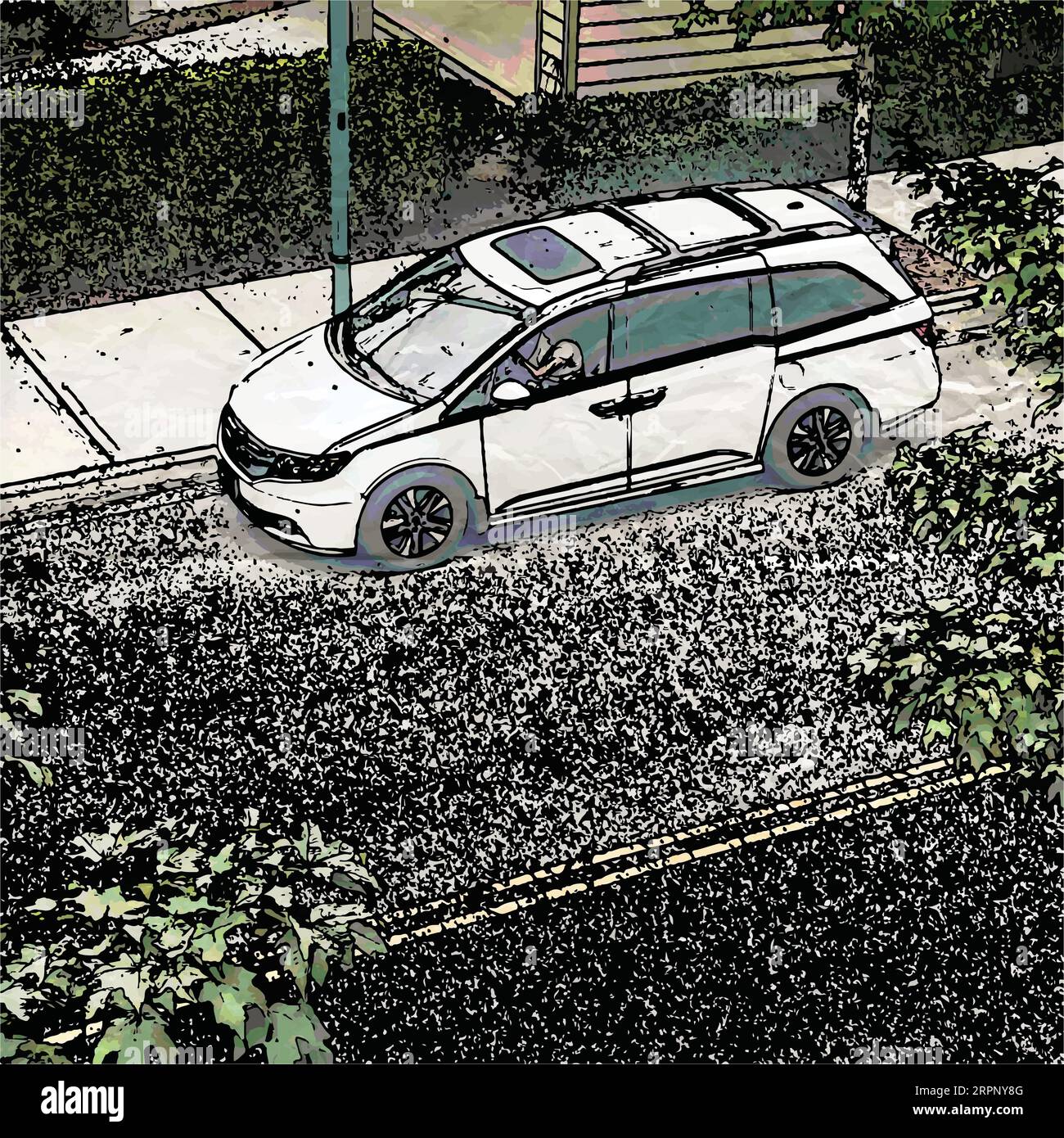 Sidewalk street minivan car hi-res stock photography and images - Alamy