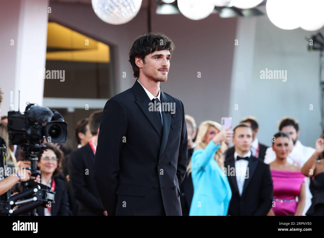 Jacob Elordi attends a red carpet for the movie "Priscilla" at the 80th ...