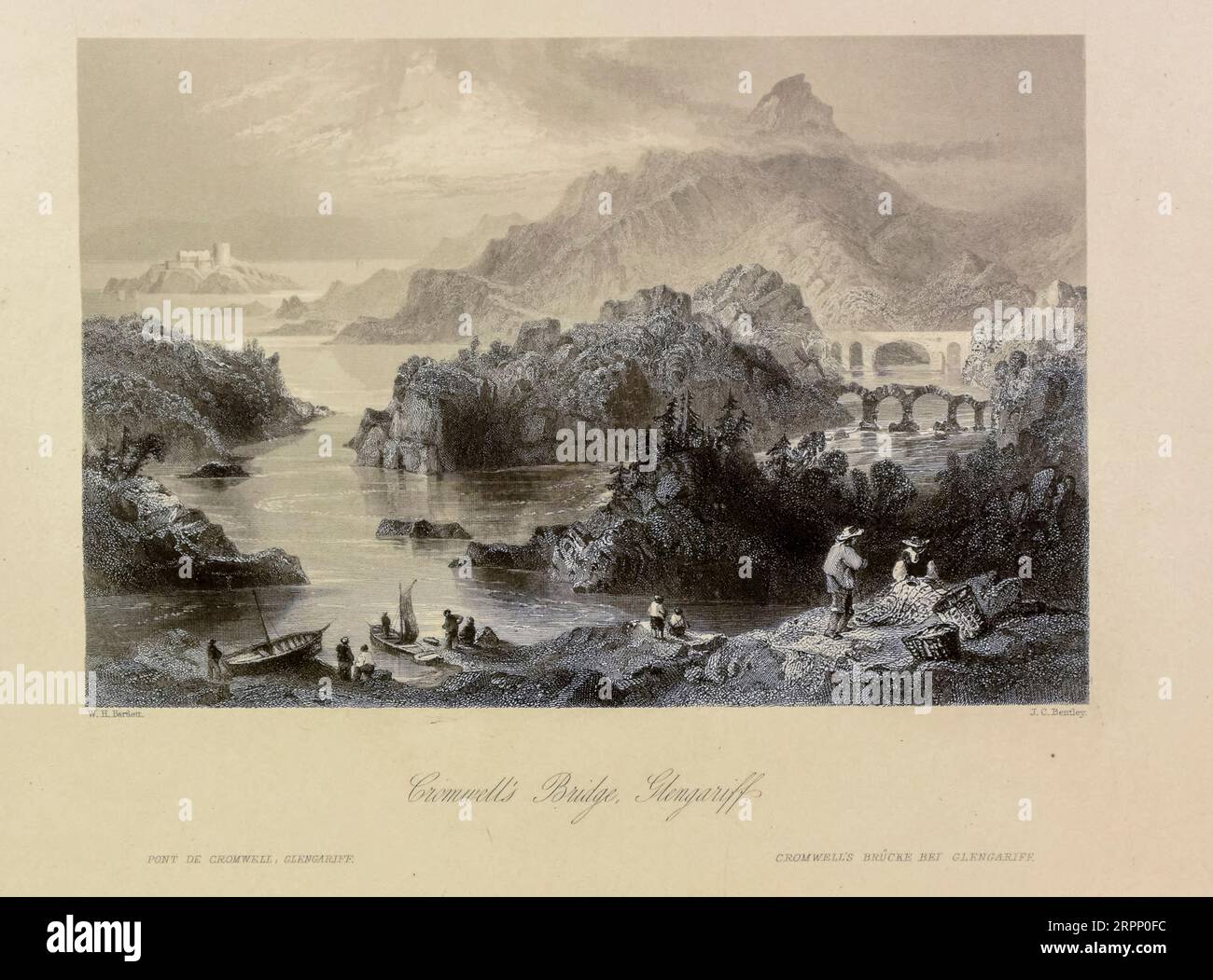 Cromwell’s Bridge, Glengariff Steel engraving from The scenery and antiquities of Ireland by ...