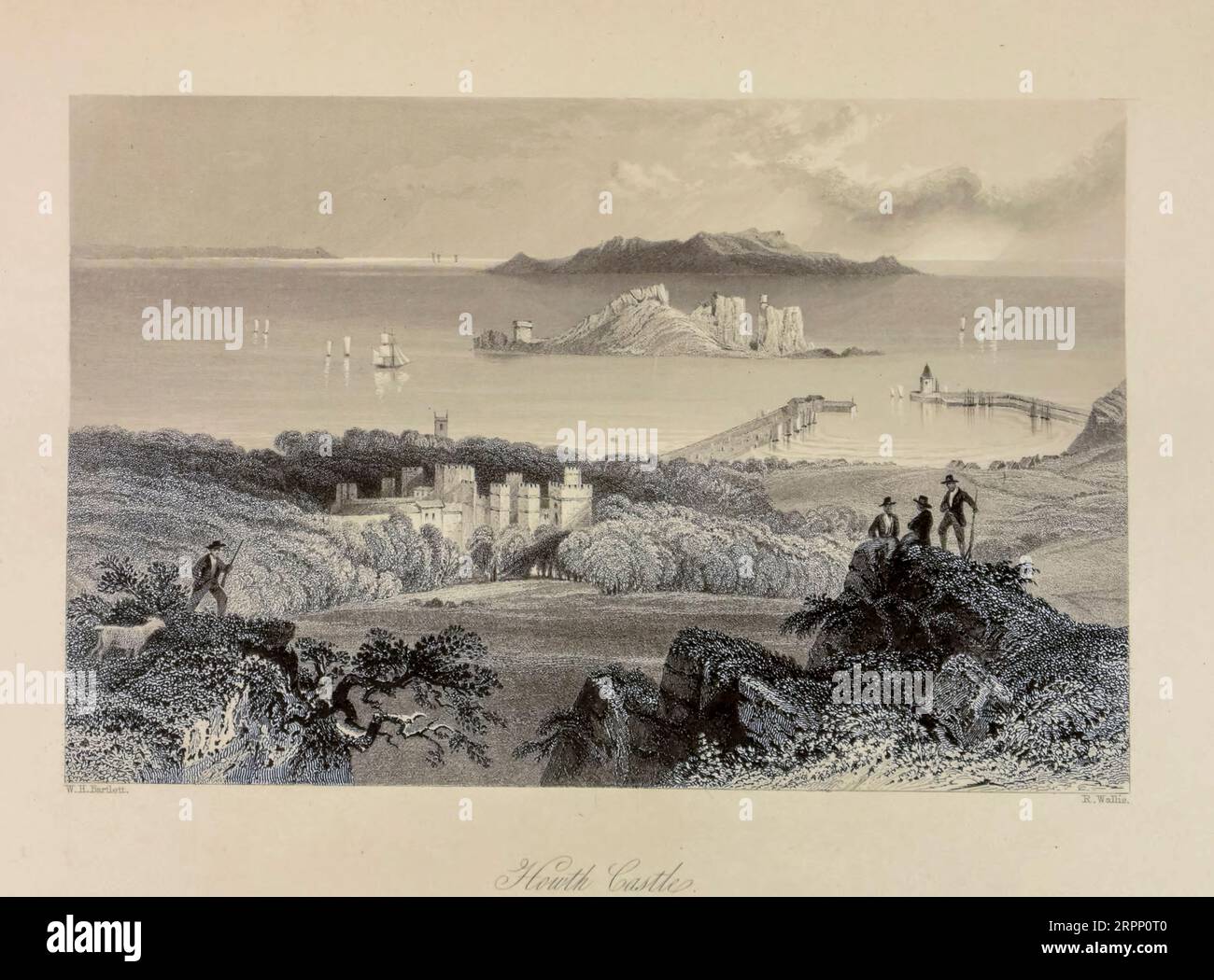 Howth Castle, Howth County, Dublin, Ireland Steel engraving from The ...