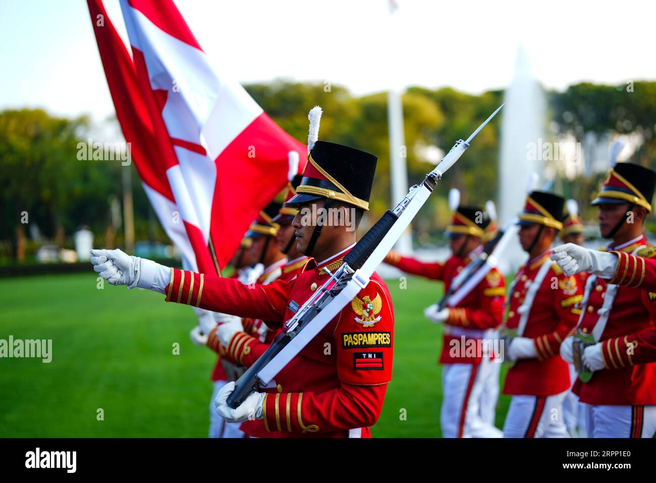 An honour guard prepares for the arrival of Prime Minister Justin ...