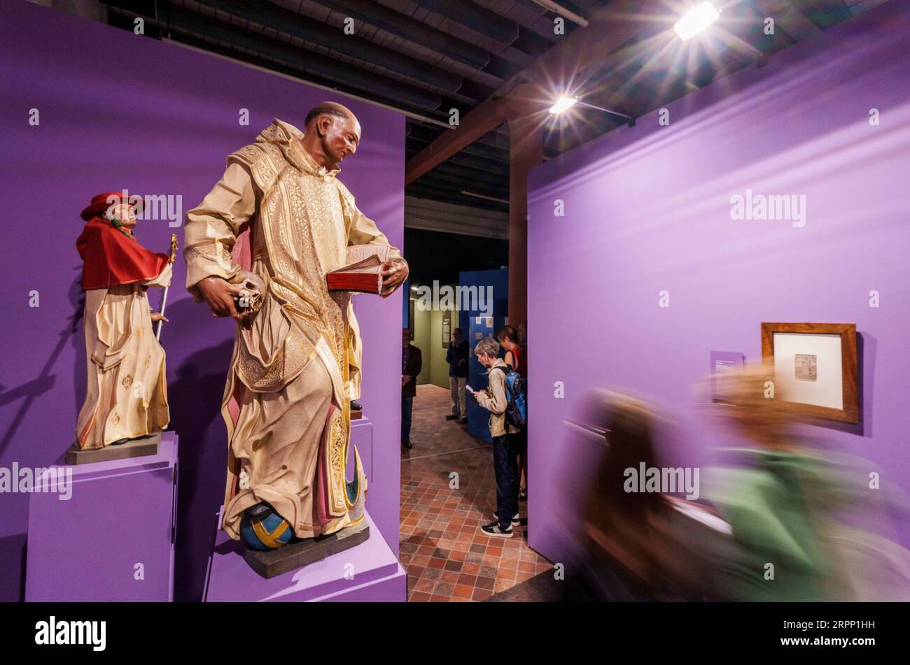 Mainz, Germany. 05th Sep, 2023. A wooden sculpture depicting St. Bruno ...