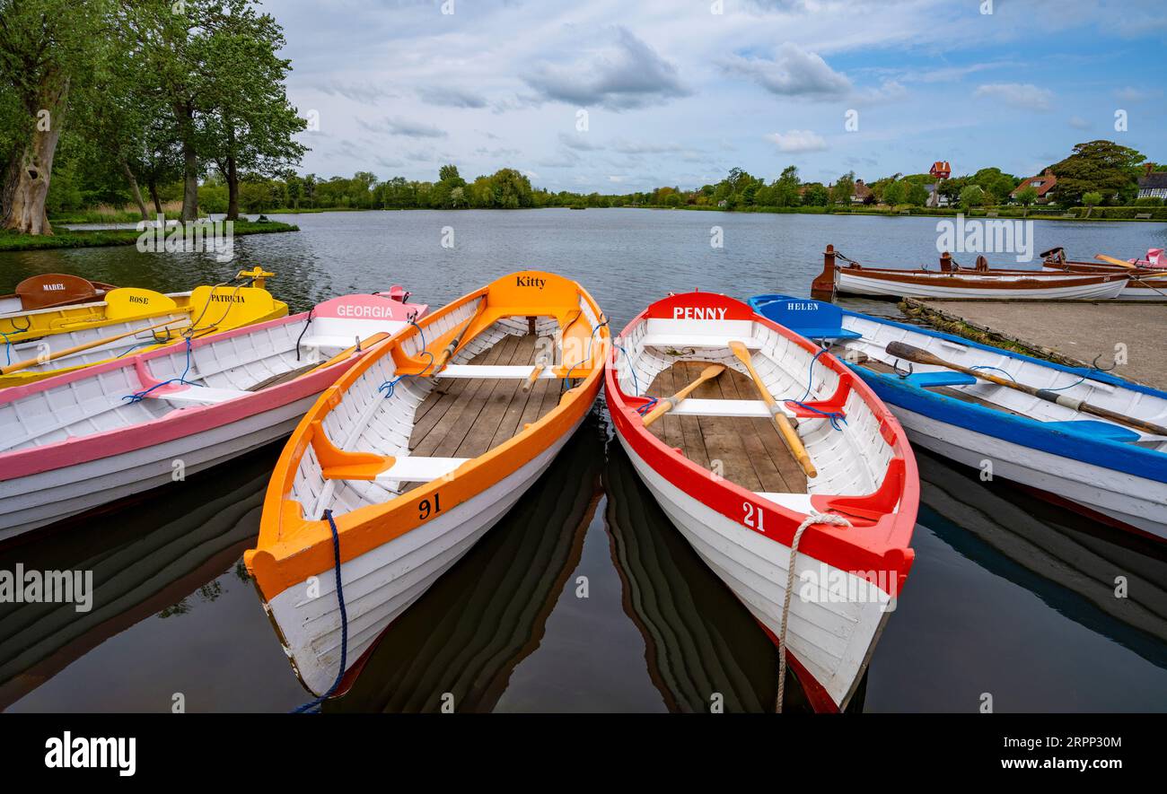 The Meare boating lake, The Meare, Thorpeness, Suffolk, England, Uk ...