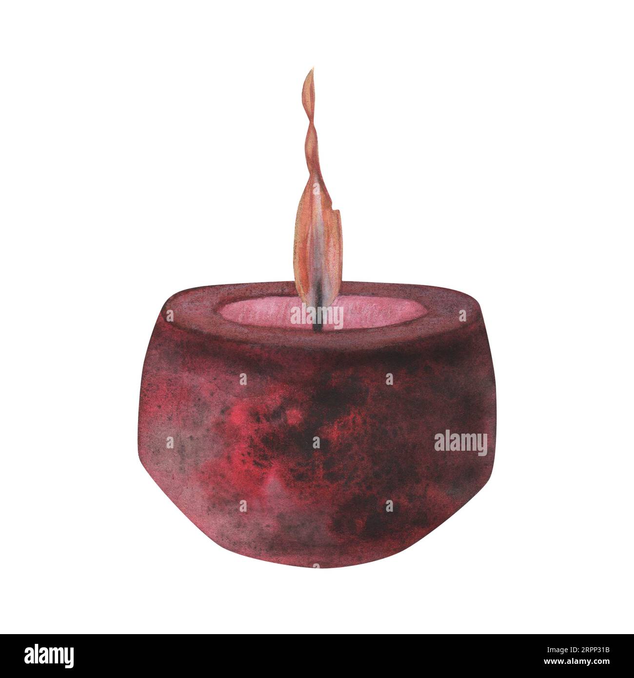 Witch's red wax candle magical texture isolated on white background ...