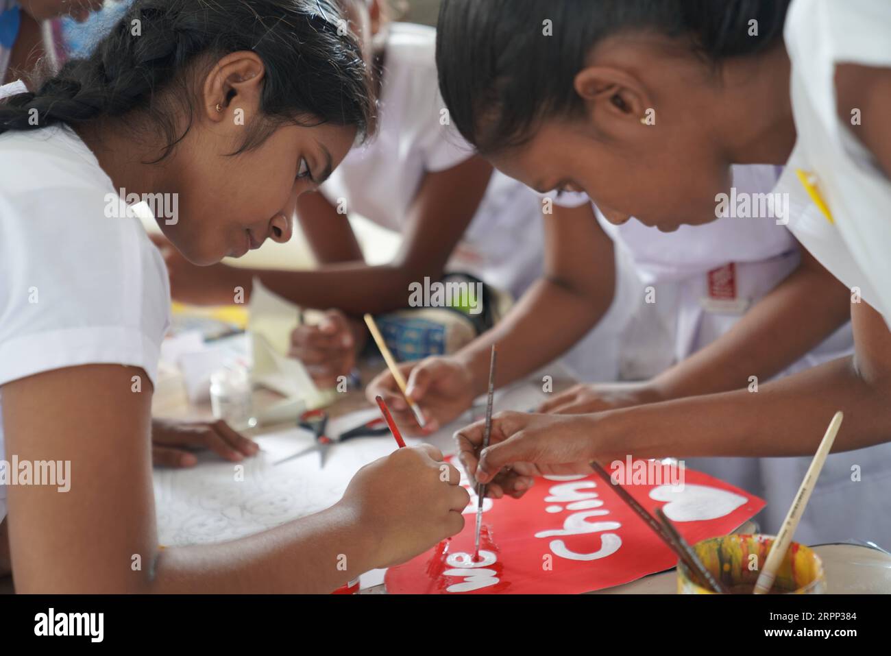 200309 -- COLOMBO, March 9, 2020 -- Students in Devi Balika Vidyalaya ...