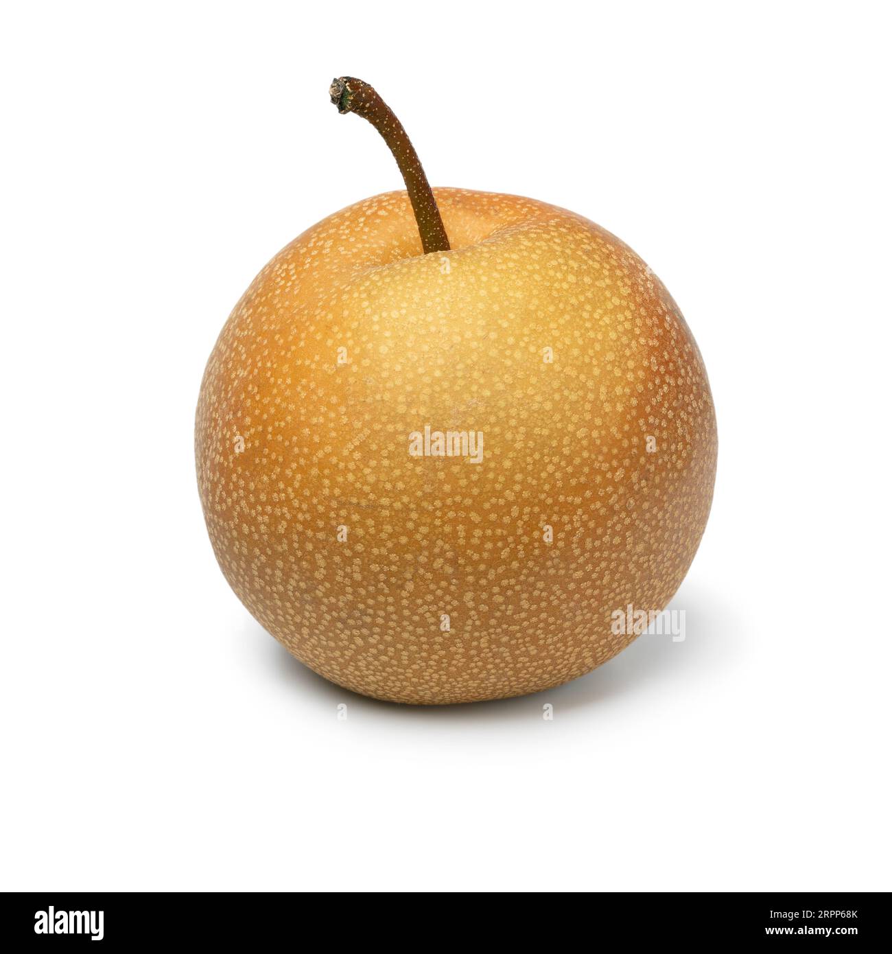 Single whole fresh chinese pear isolated on white background close up ...