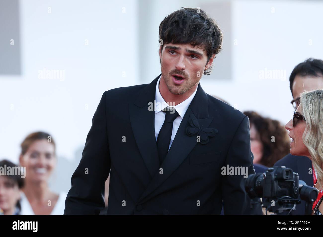 Jacob Elordi attends a red carpet for the movie "Priscilla" at the 80th ...