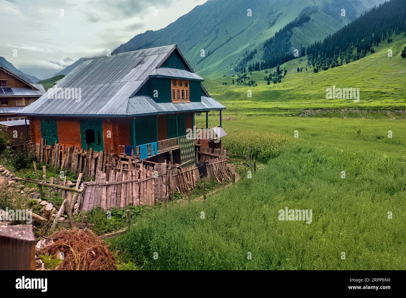 House in Sukhnai village, Warwan Valley, Kashmir, India Stock Photo - Alamy