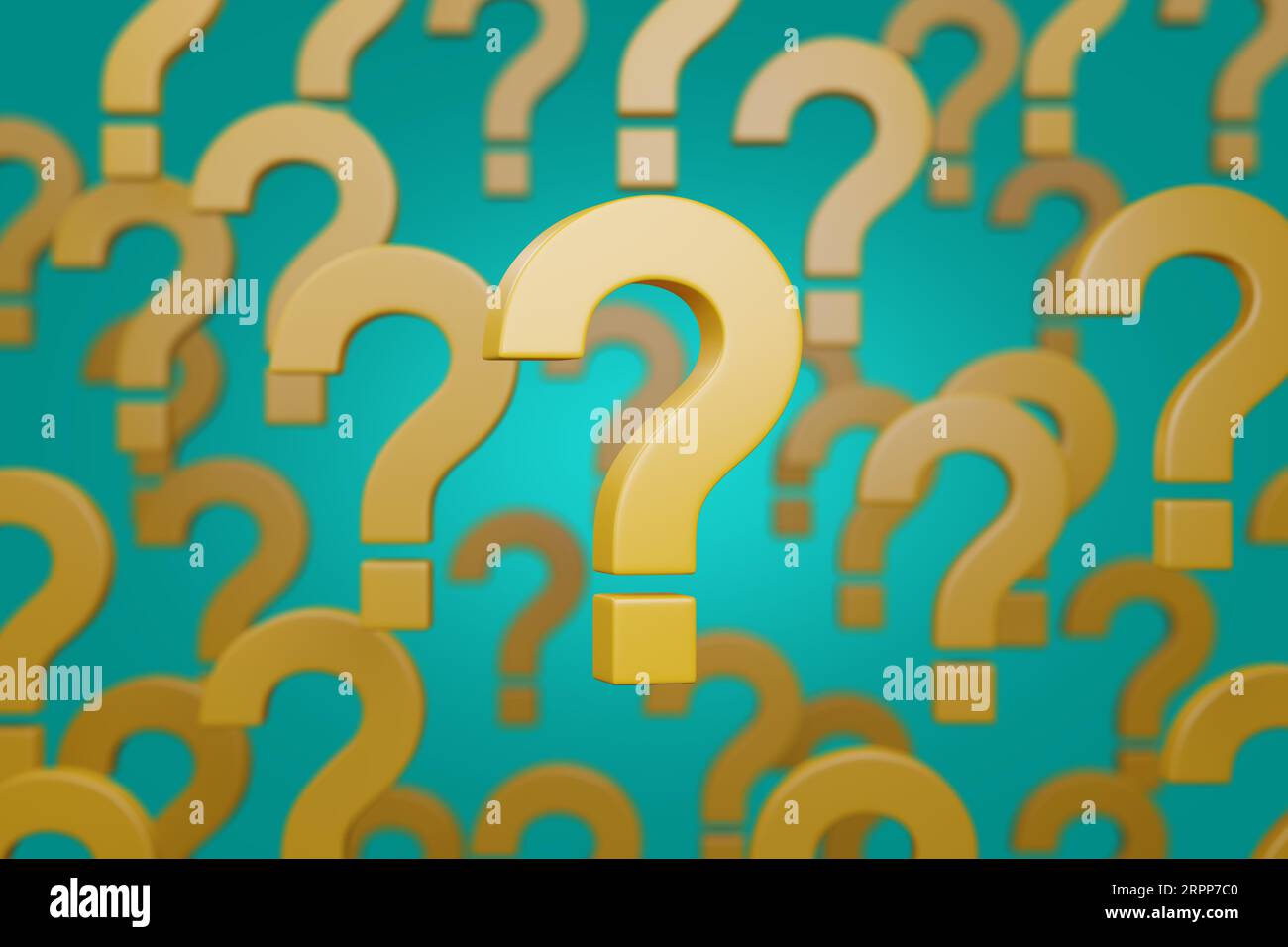 Lots of yellow solid question marks. 3d illustration Stock Photo - Alamy