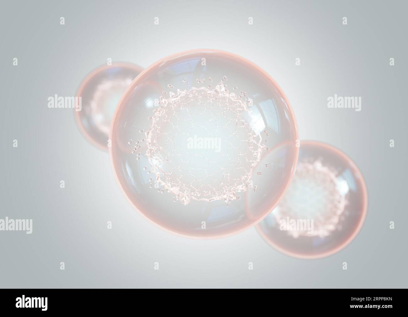 A concept of suspended transparent liquid molecules with a hex ...