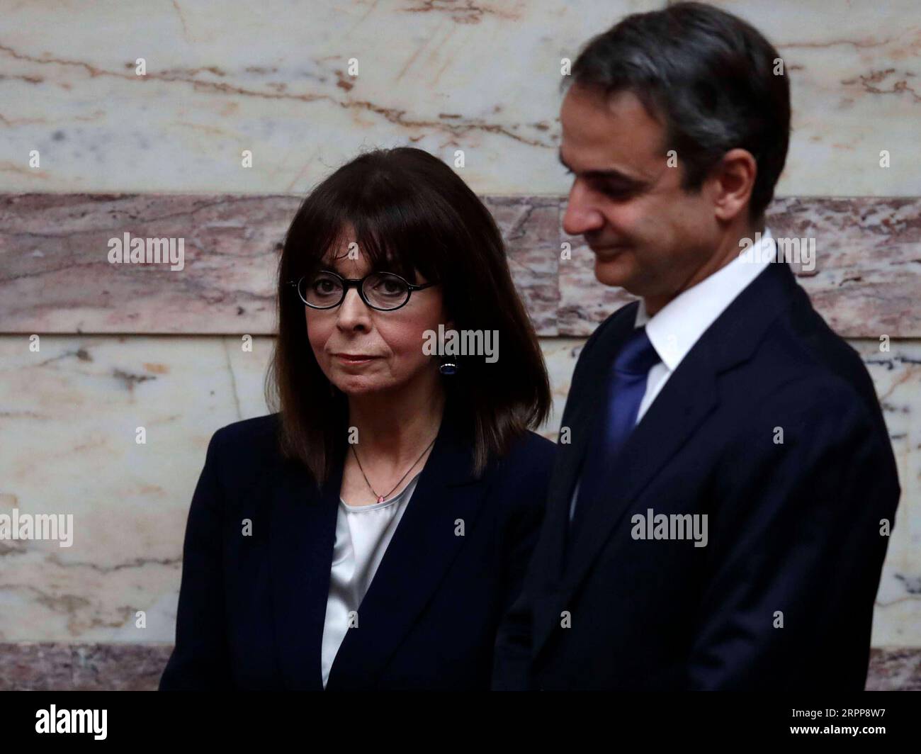 Greek president katerina sakelaropoulou hi-res stock photography and ...
