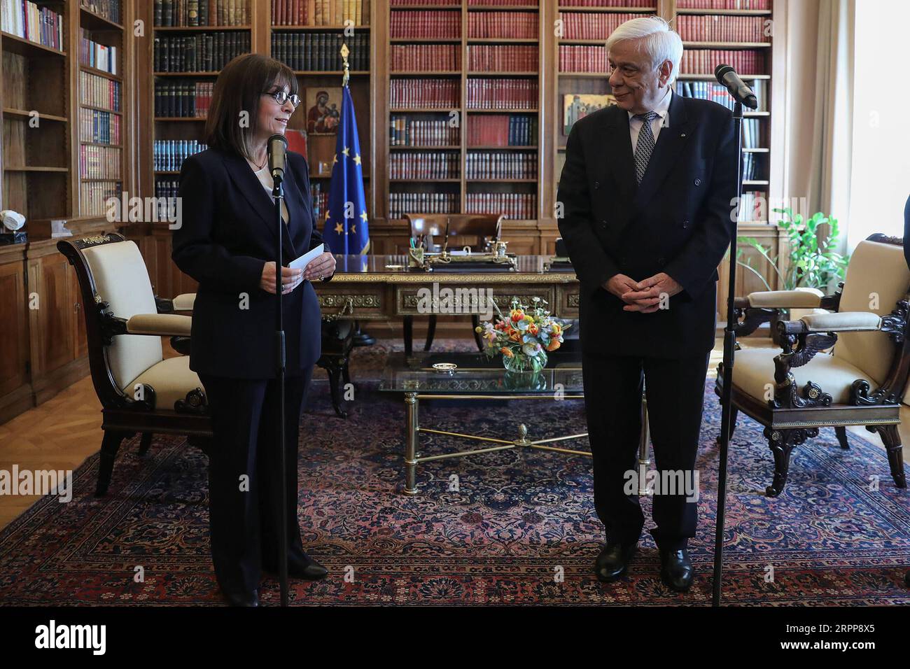 Greek president katerina sakelaropoulou hi-res stock photography and ...
