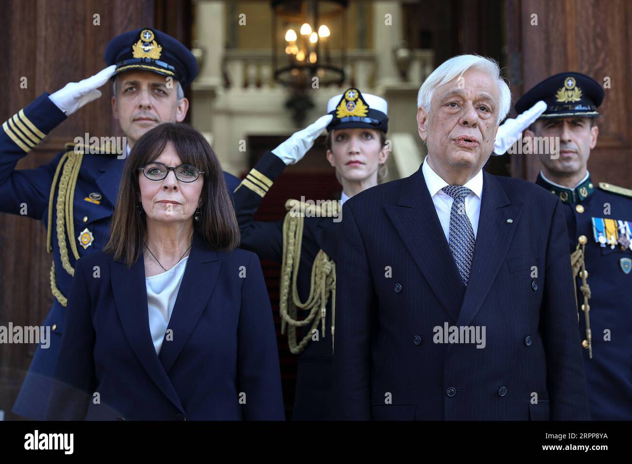 Greek president katerina sakelaropoulou hi-res stock photography and ...
