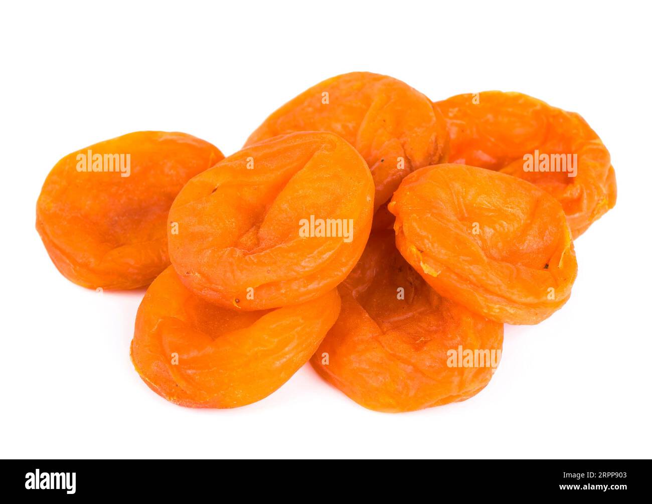 Dried apricots isolated on white background with clipping path and full ...