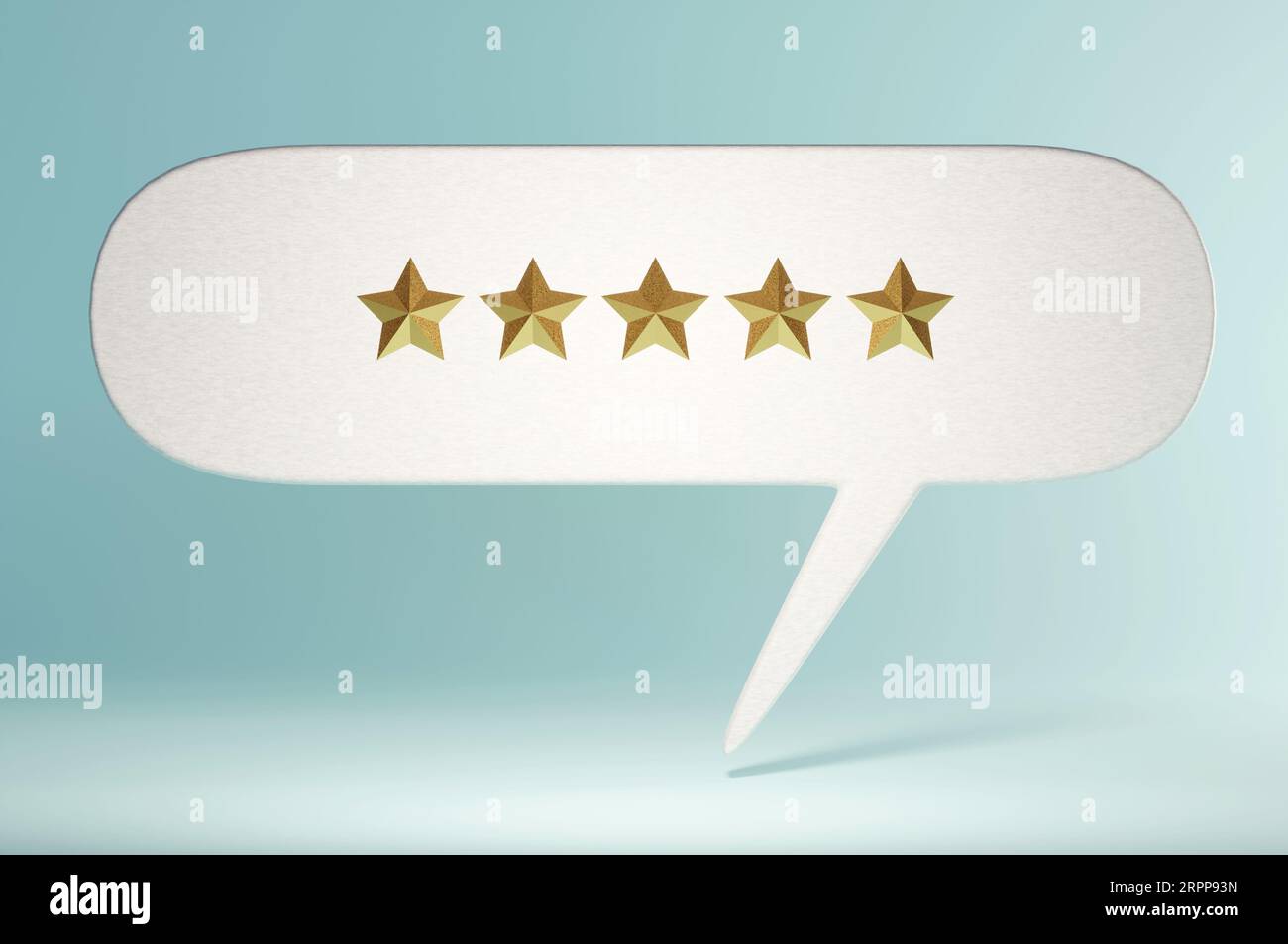 3D Illustration , Five gold star rate review customer experience ...