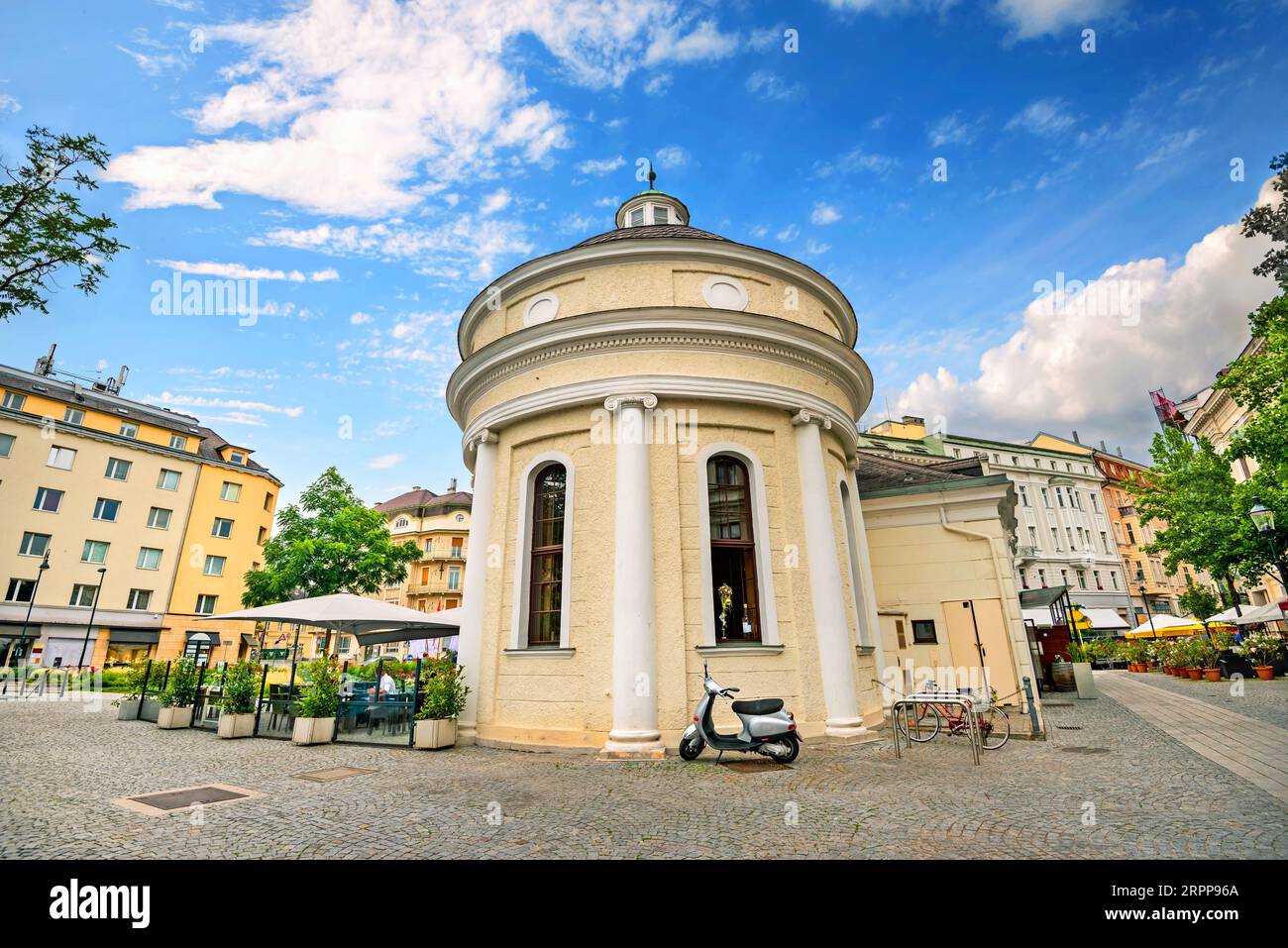 Cityscape with Josefsplatz central square in Baden bei Wien town ...