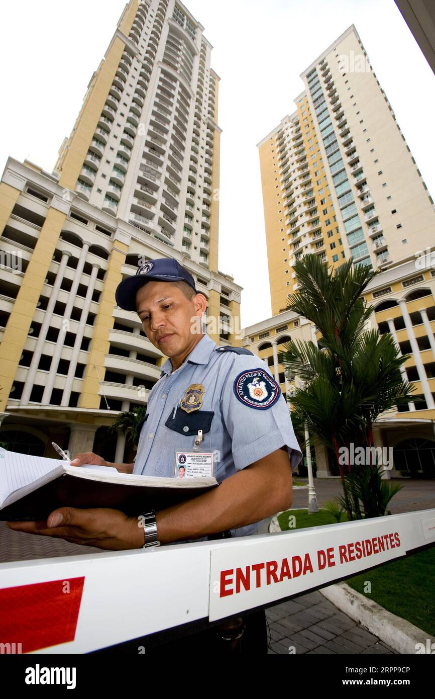 Panama, Panama-City,Private building where residents are protected by a ...