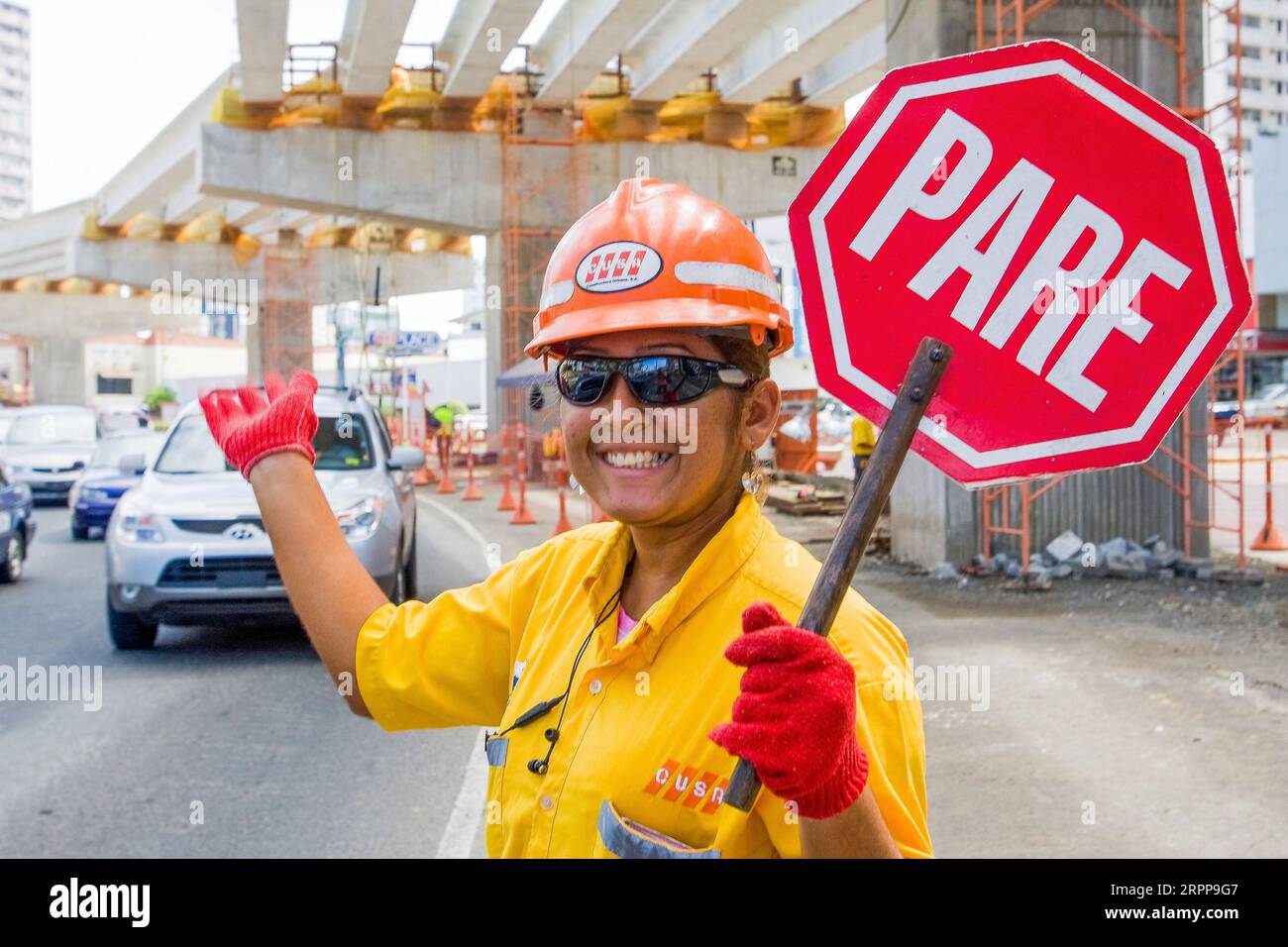Female helping cross road hi-res stock photography and images - Alamy