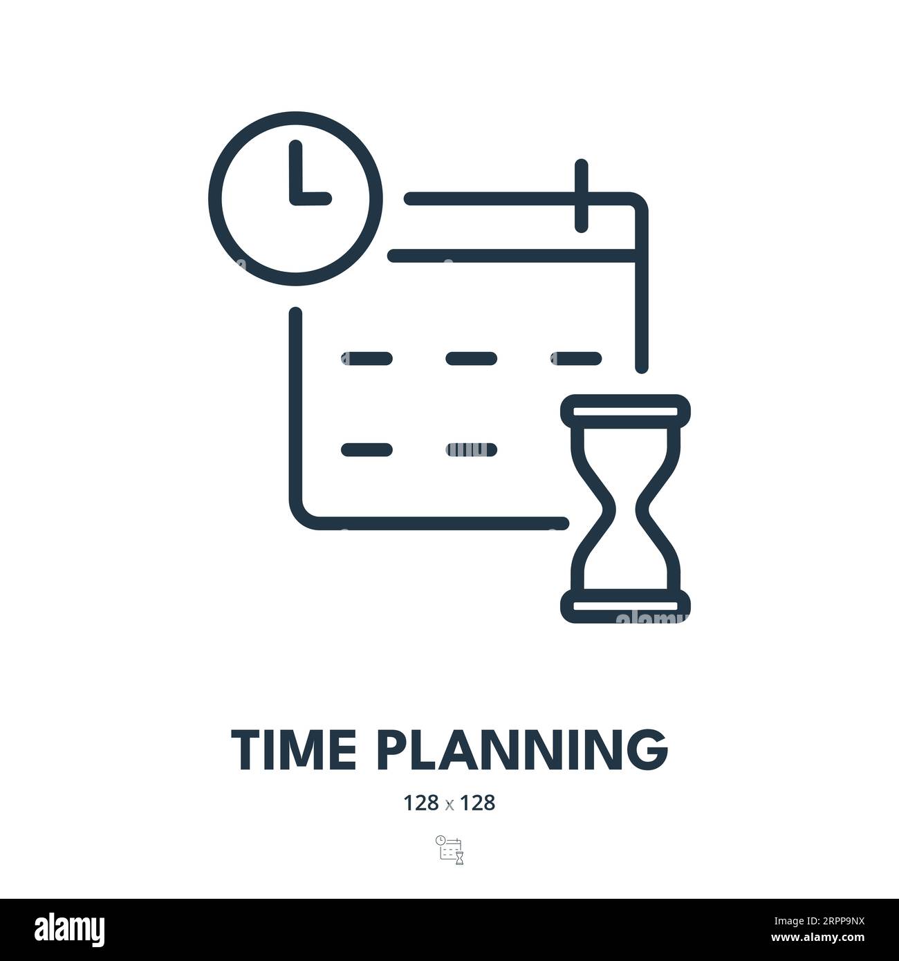 Time Planning Icon. Schedule, Deadline, Calendar. Editable Stroke. Simple Vector Icon Stock ...