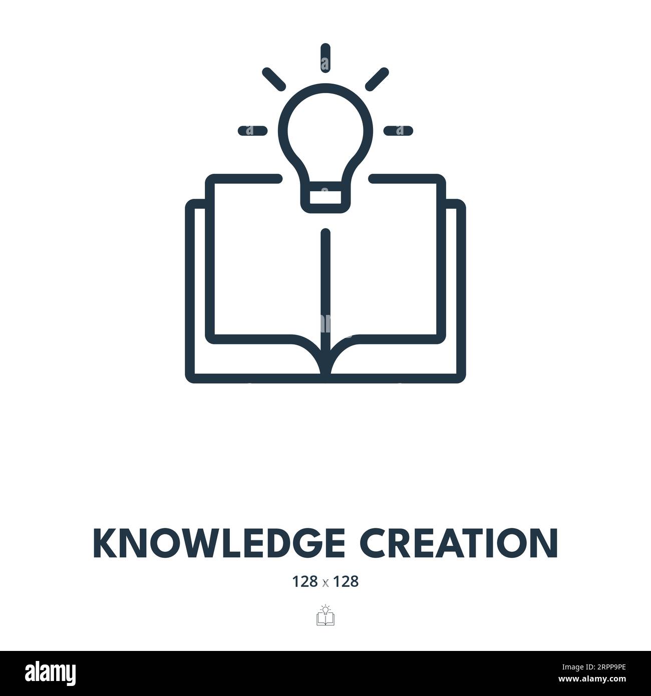 Knowledge Creation Icon. Book, Idea, Creativity. Editable Stroke ... Knowledge Creation Icon. Book, Idea, Creativity. Editable Stroke ...