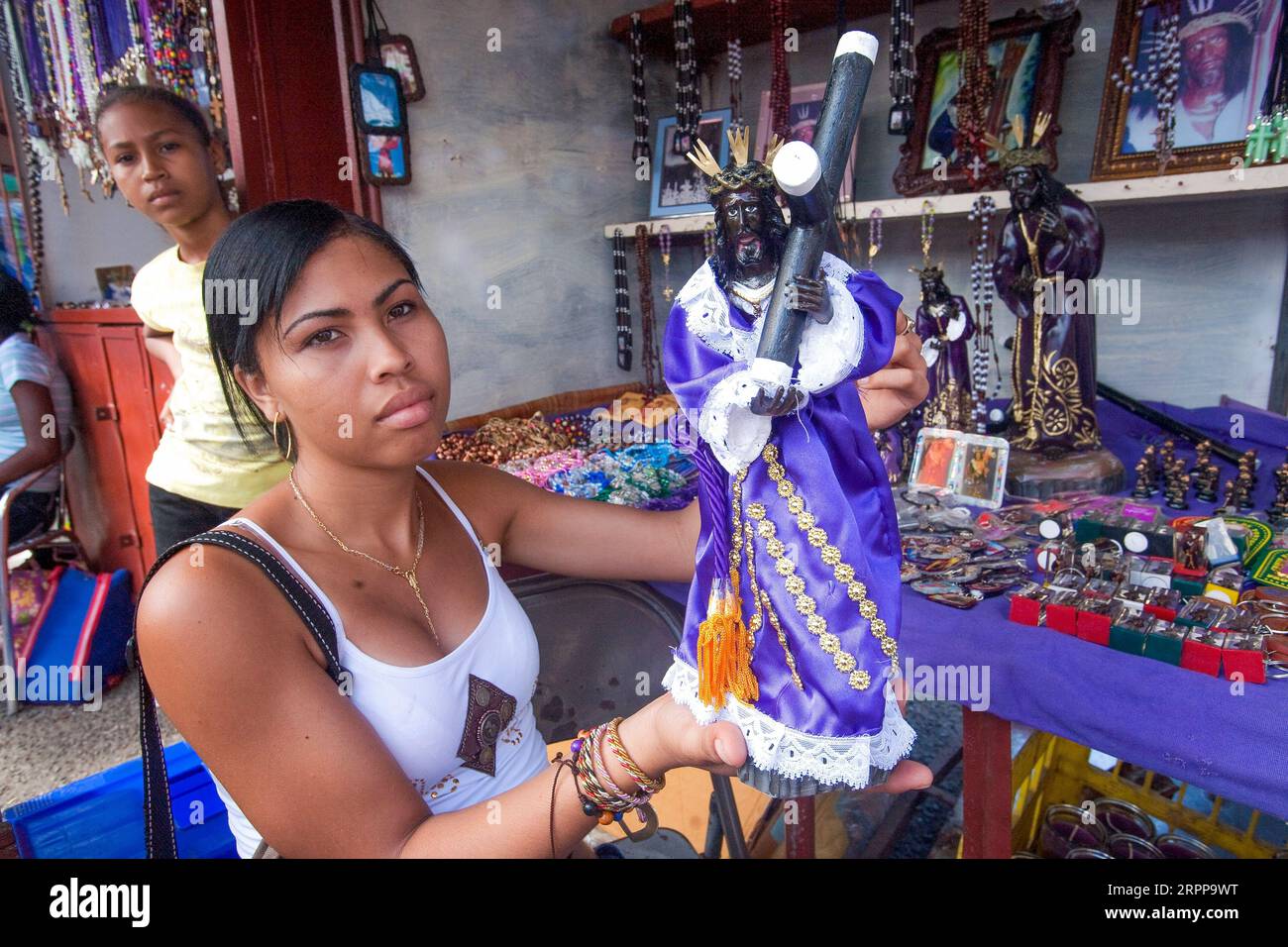 Panama,Portobelo. The Black Christ Festival on Oktober 21, brings ...