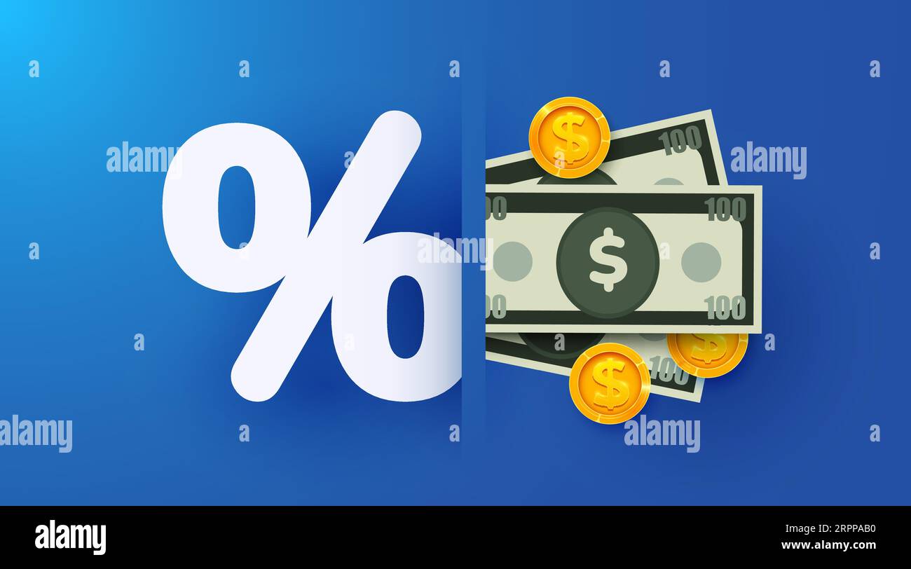 Percent symbol money. Sale and special offer. Vector illustration Stock ...