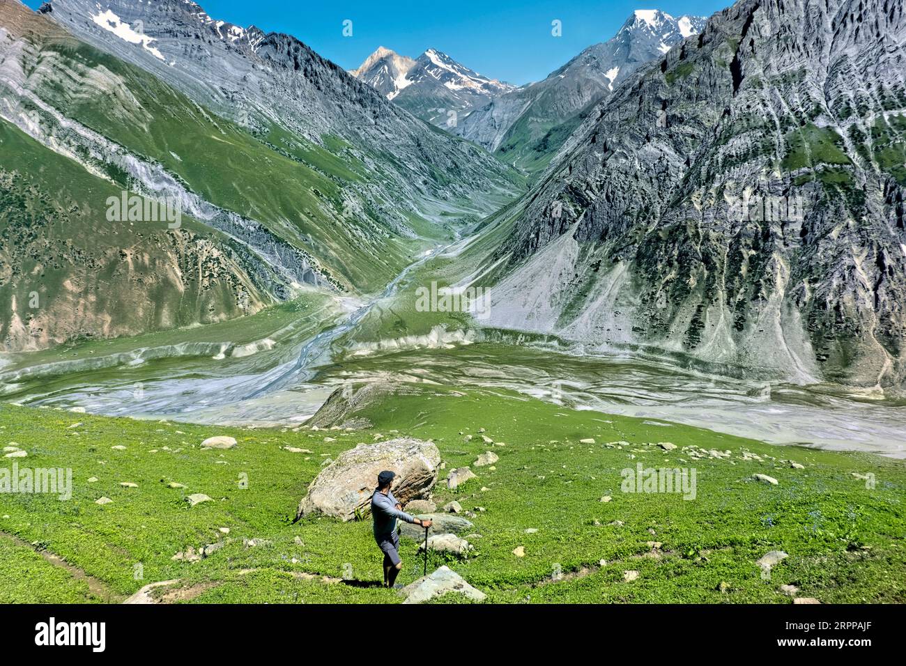 Trekking through the beautiful lush Warwan Valley, Pir Panjal Range ...