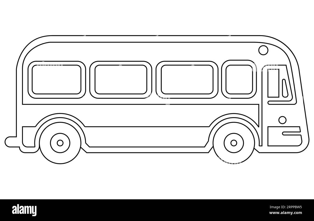 City bus outline vector hi-res stock photography and images - Alamy