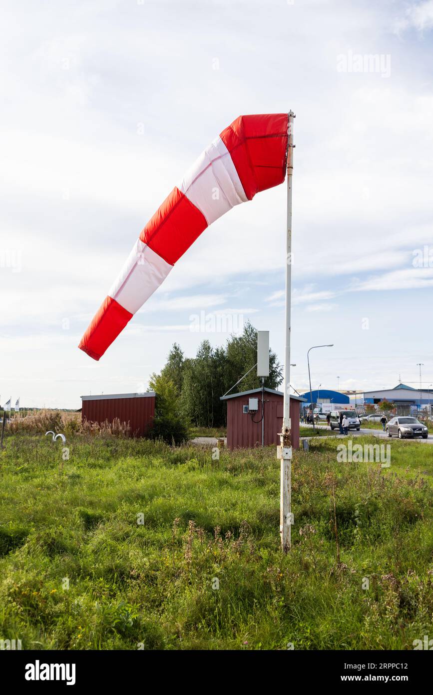 Airport symbols, airport wind sock, Örebro airport, Örebro, Sweden ...