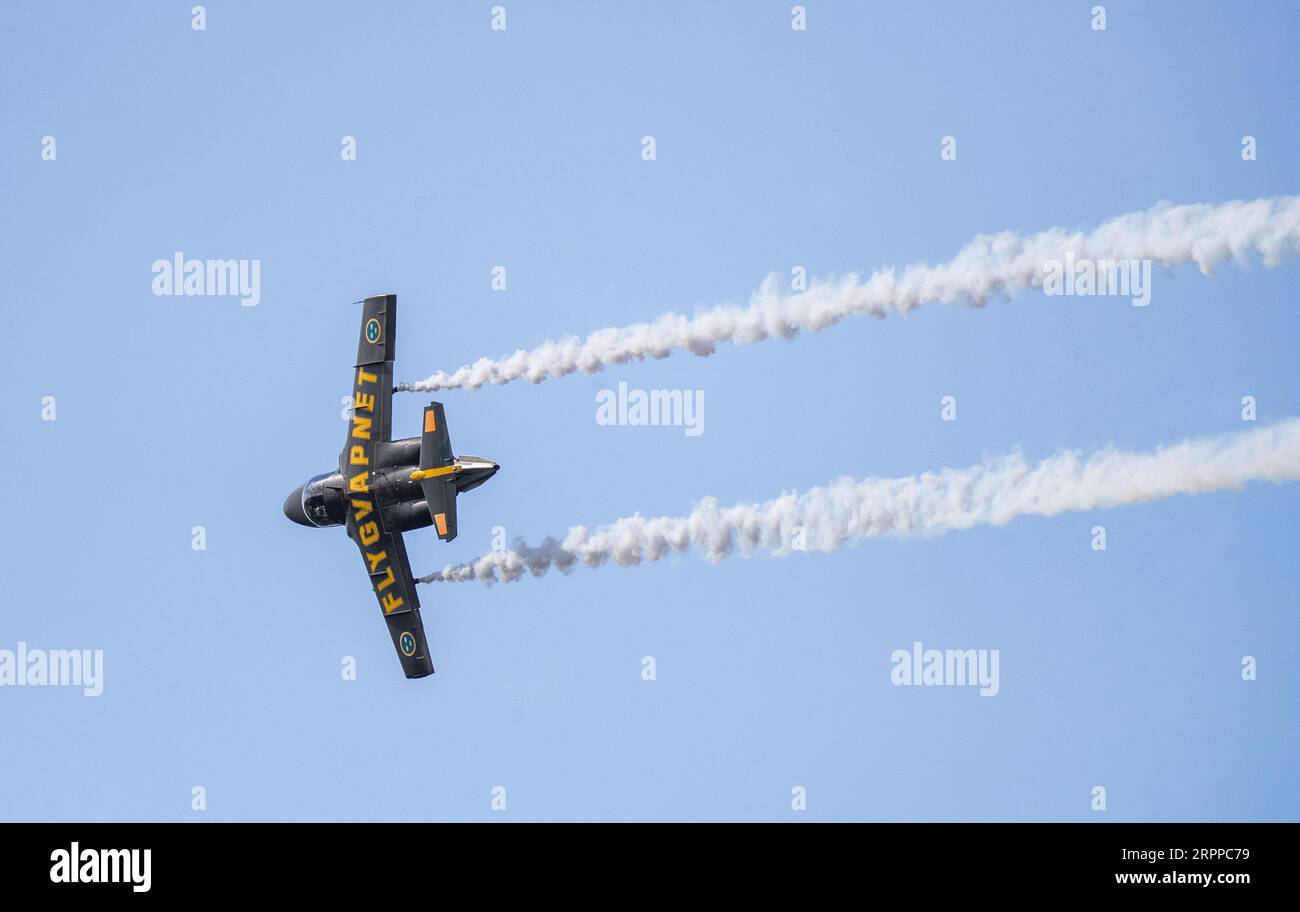 Air show, The Saab 105, SK 60, at Örebro airport, Örebro, Sweden Stock ...