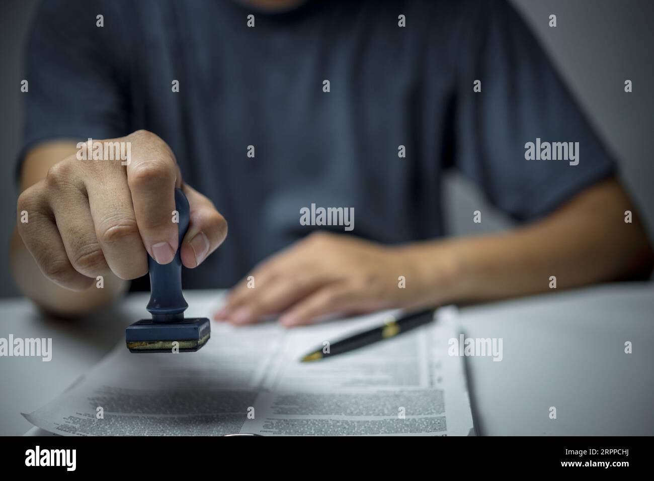 Signing approval record documents stamp confirmation occupation ...