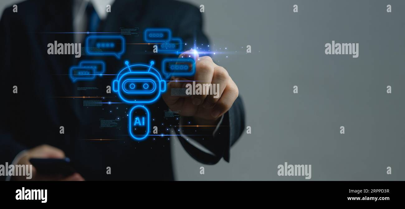 Chatbot conversation Ai Artificial Intelligence technology online customer service.Digital ...