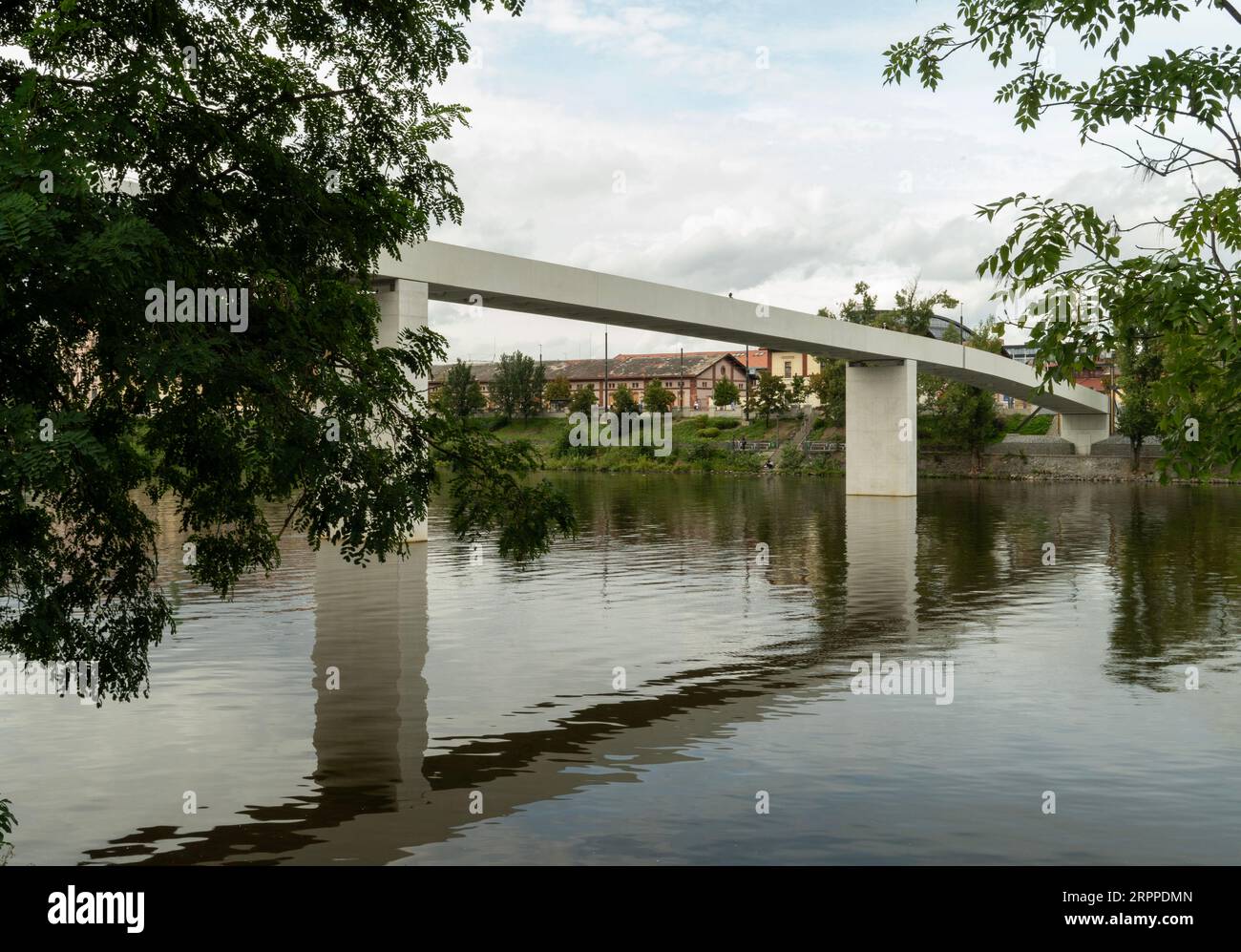 The newly built HolKa (Stvanice) footbridge in Prague, Czech Republic ...
