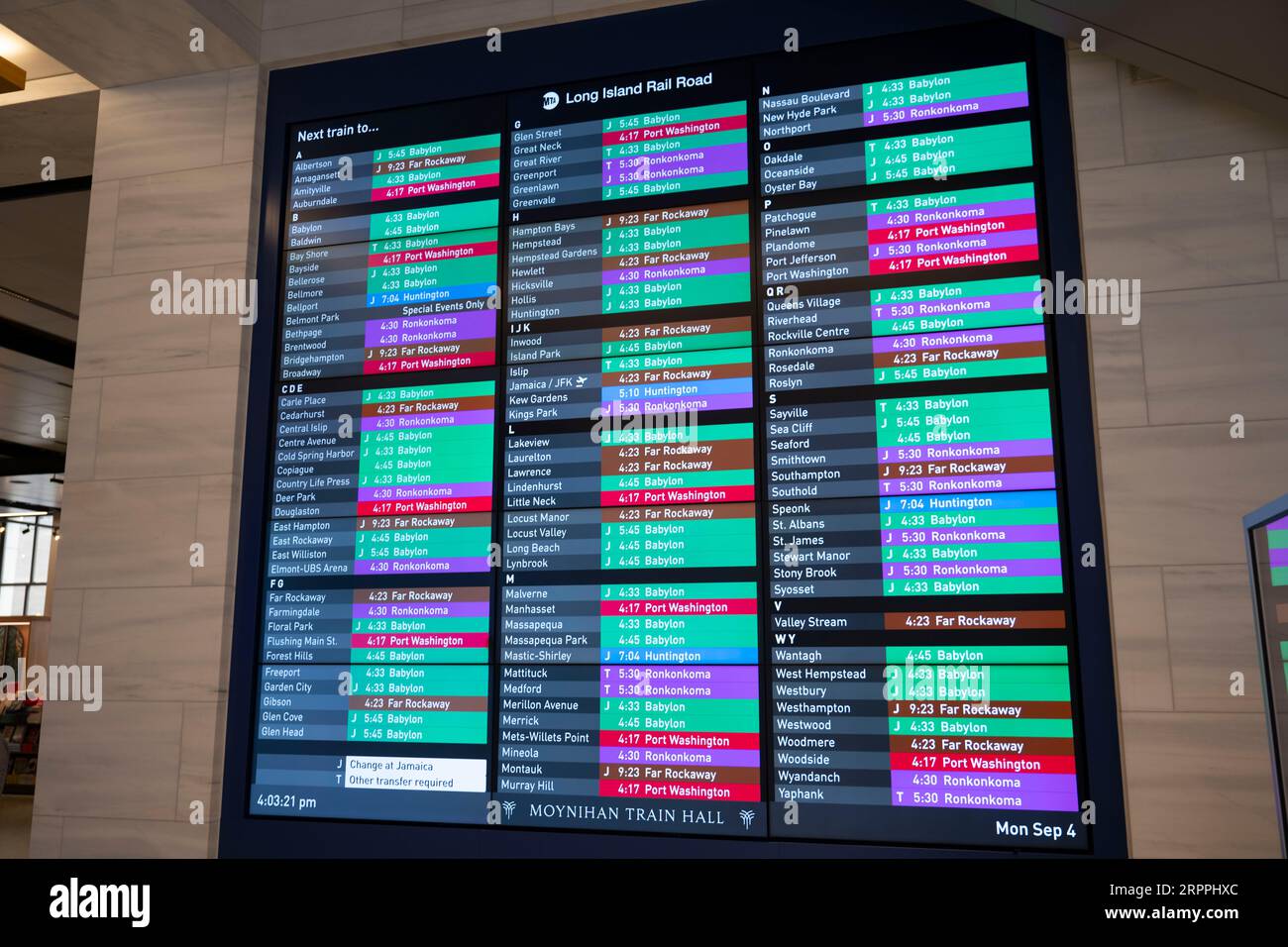 New York, New York, USA. 4th Sep, 2023. Time tables and schedules for ...