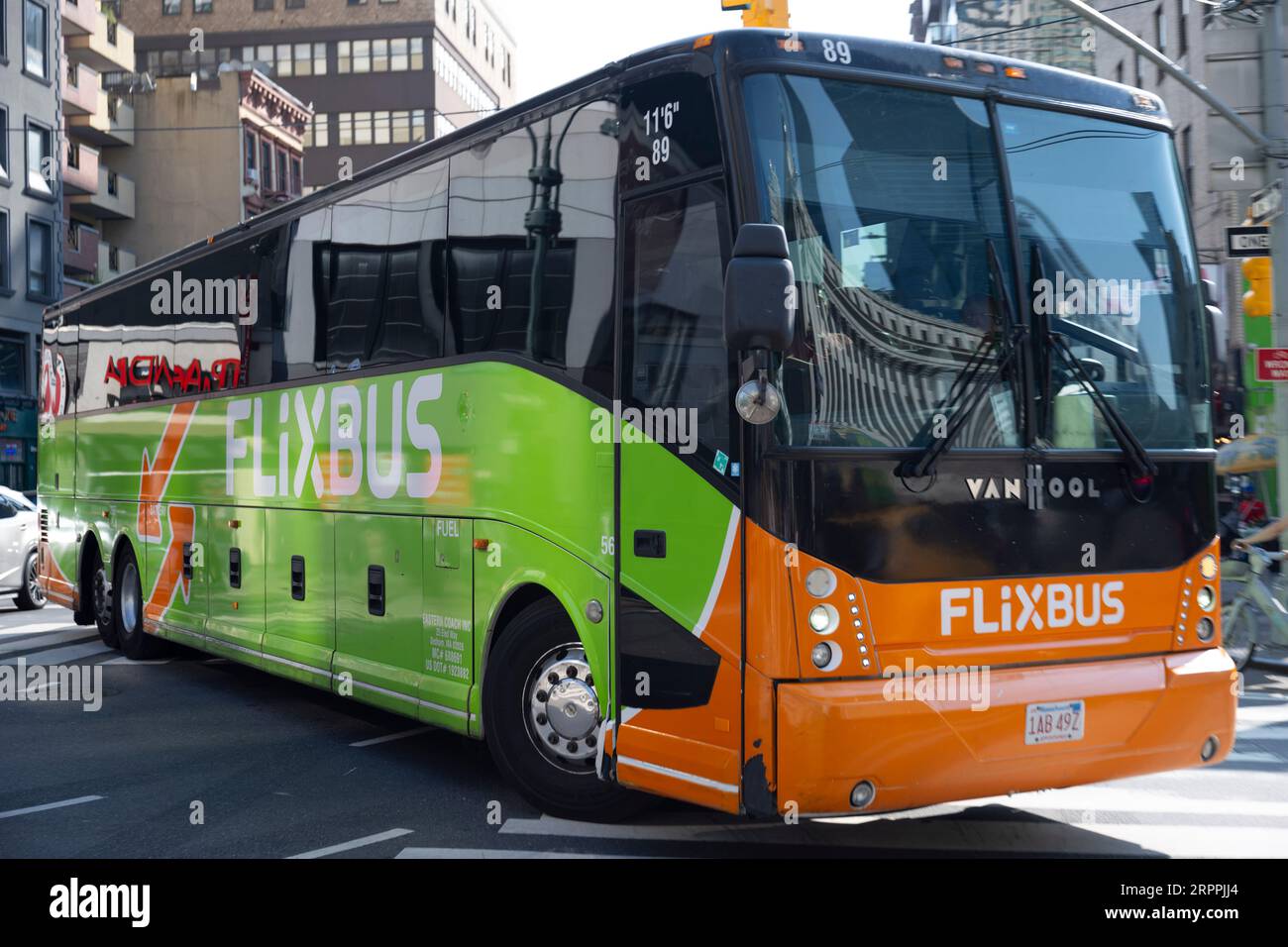 New York, New York, USA. 4th Sep, 2023. A FlixBus intercity coach bus ...