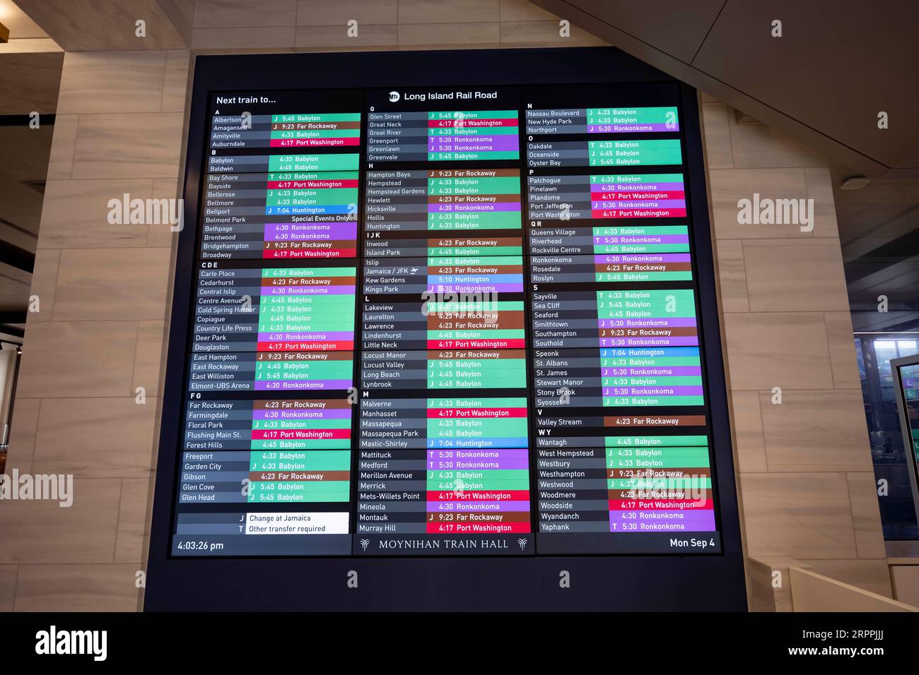New York, New York, USA. 4th Sep, 2023. Time tables and schedules for ...