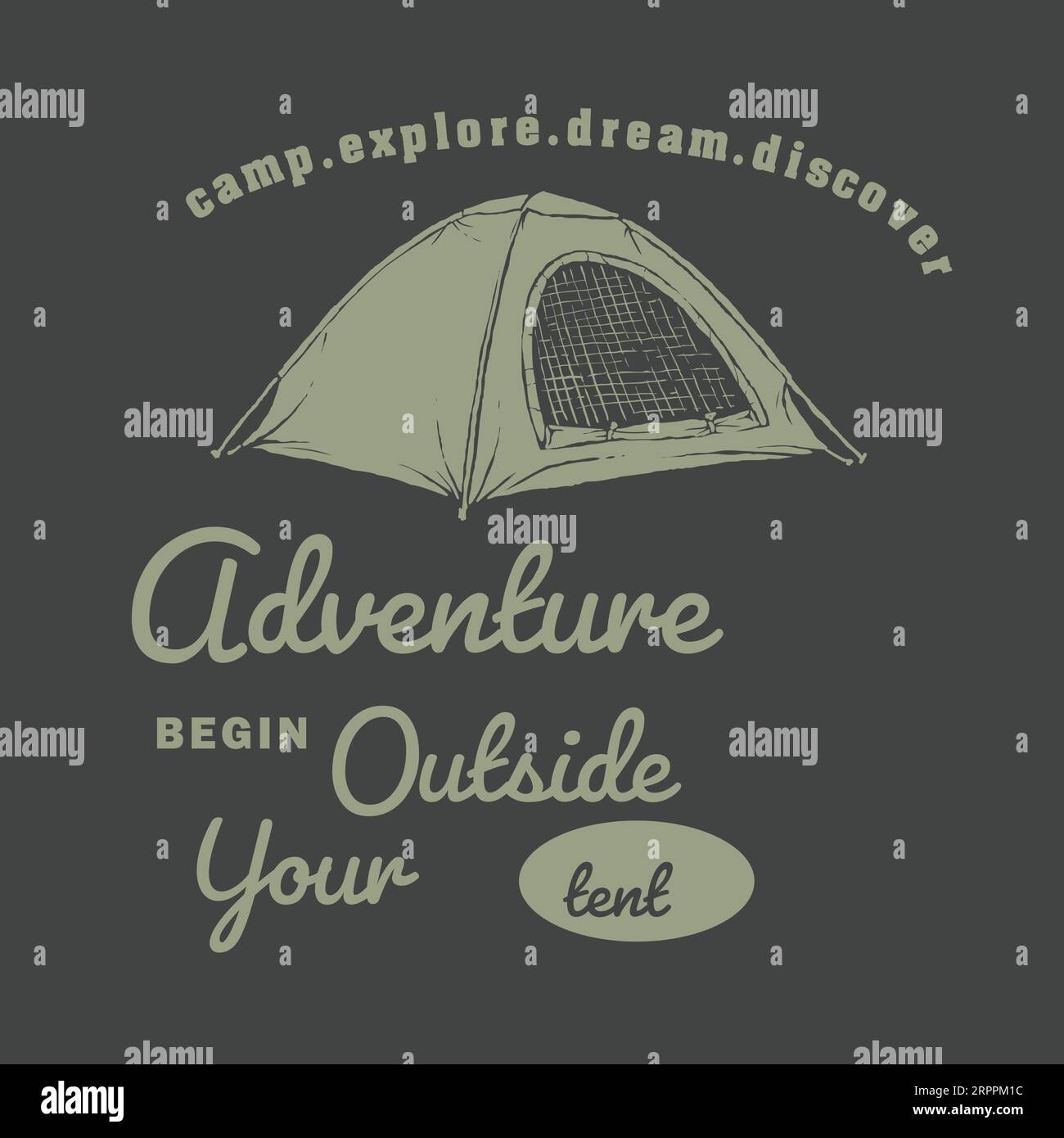 Adventure Begin Outside Your Tent typography t shirt design, tee print ...
