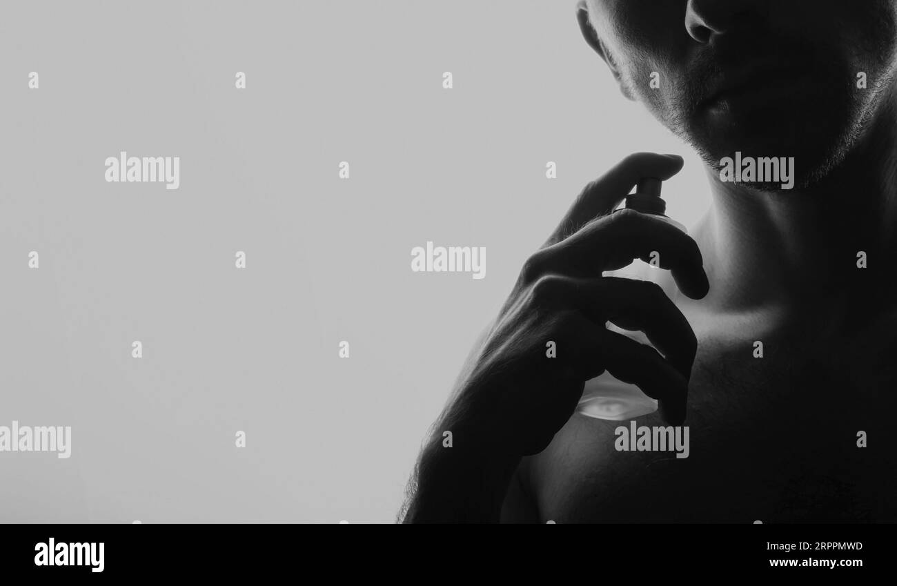 Masculine perfume man perfume Black and White Stock Photos & Images - Alamy