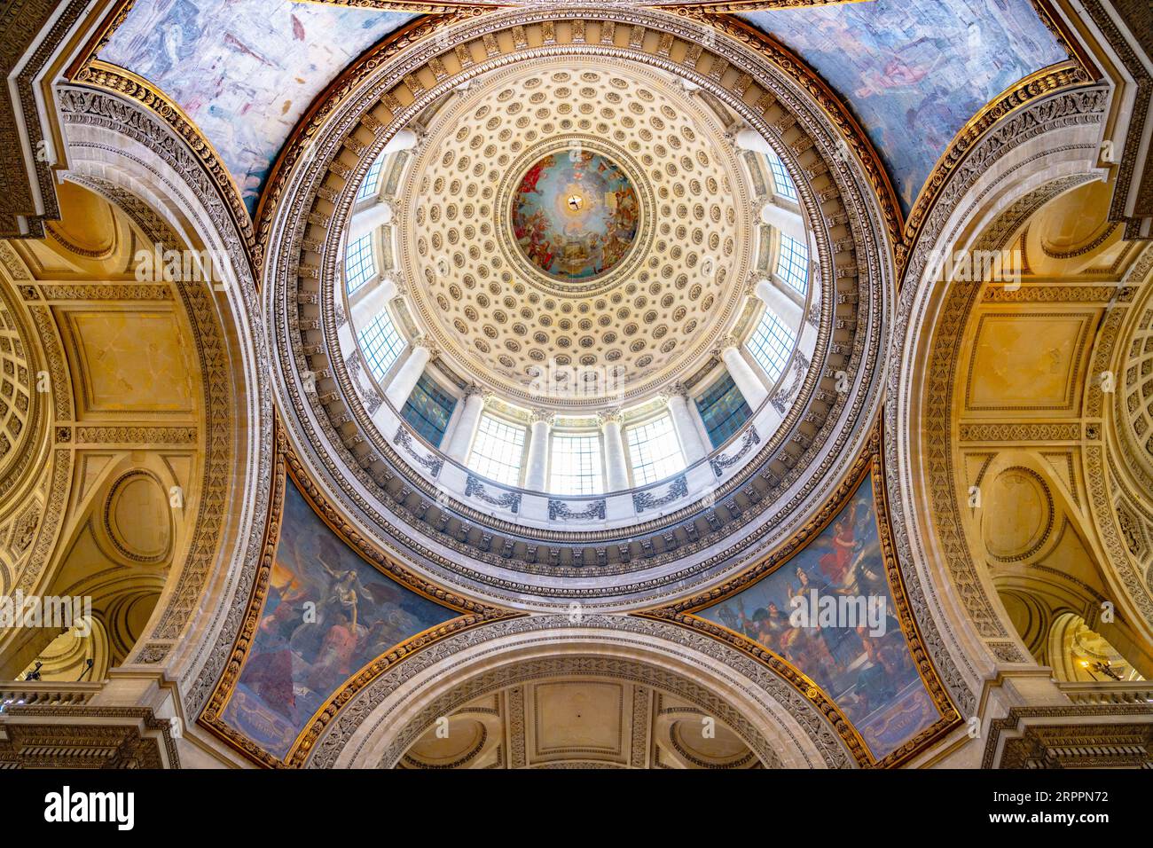 Ornamental and painted ceiling of Pantheon in Paris, France Stock Photo ...