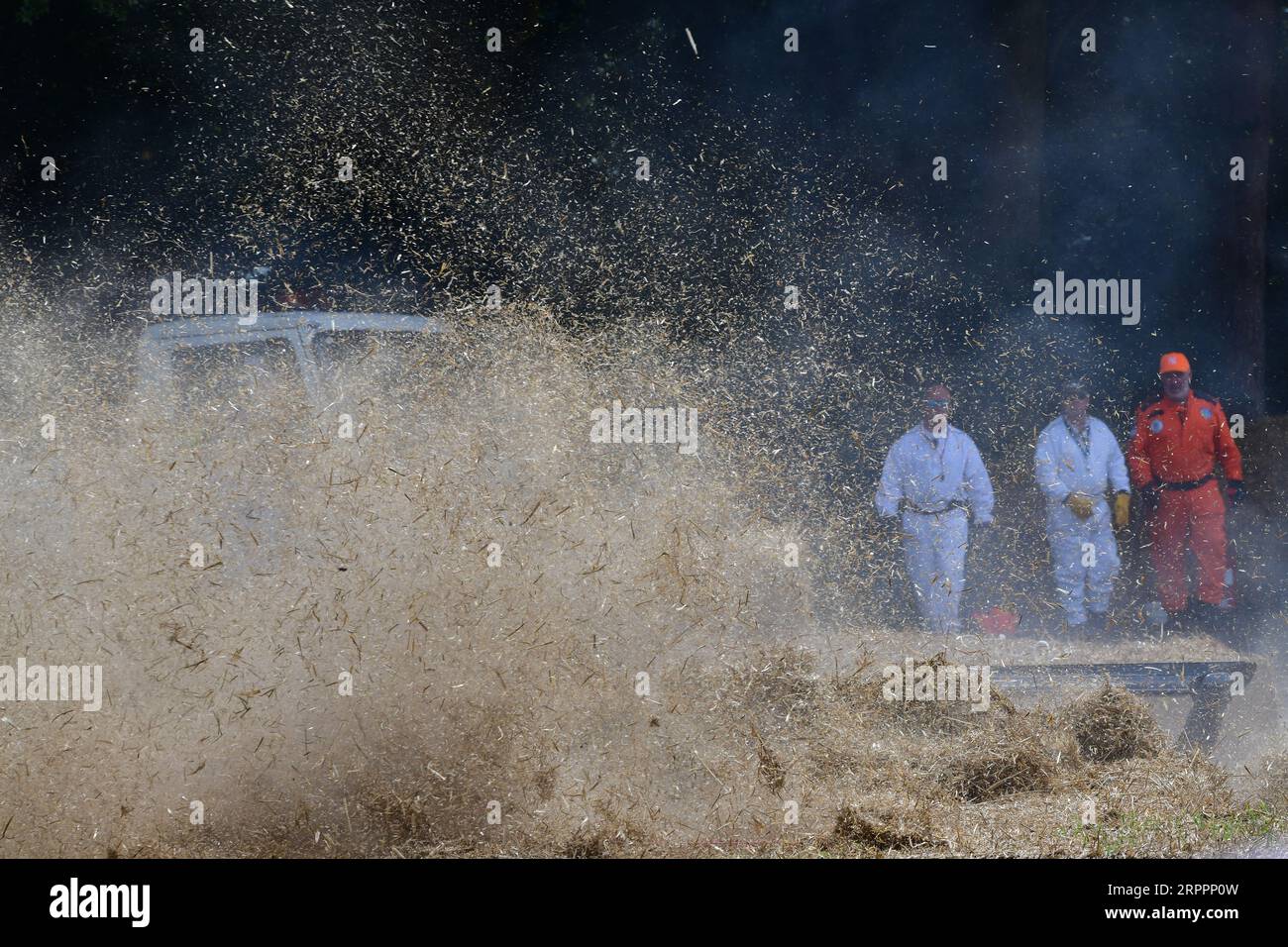 Flying straw after impact, driver unhurt, BMW M1 Procar, Sports Racing ...