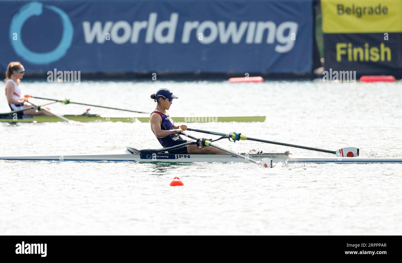 Belgrade, Serbia. 5th Sep, 2023. Japan's Chiaki Tomita competes during ...