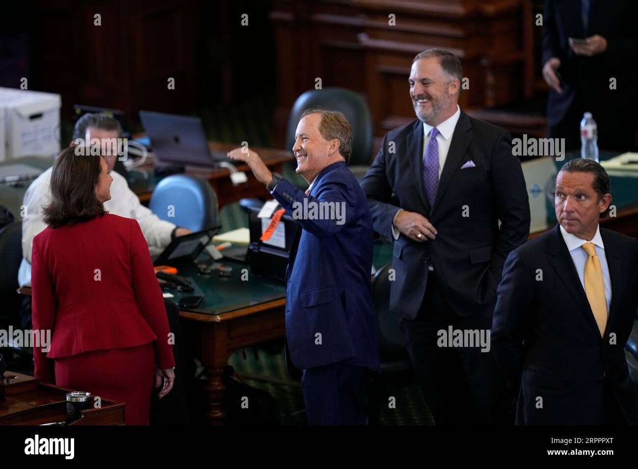 Texas State Attorney General Ken Paxton Center With His Wife State