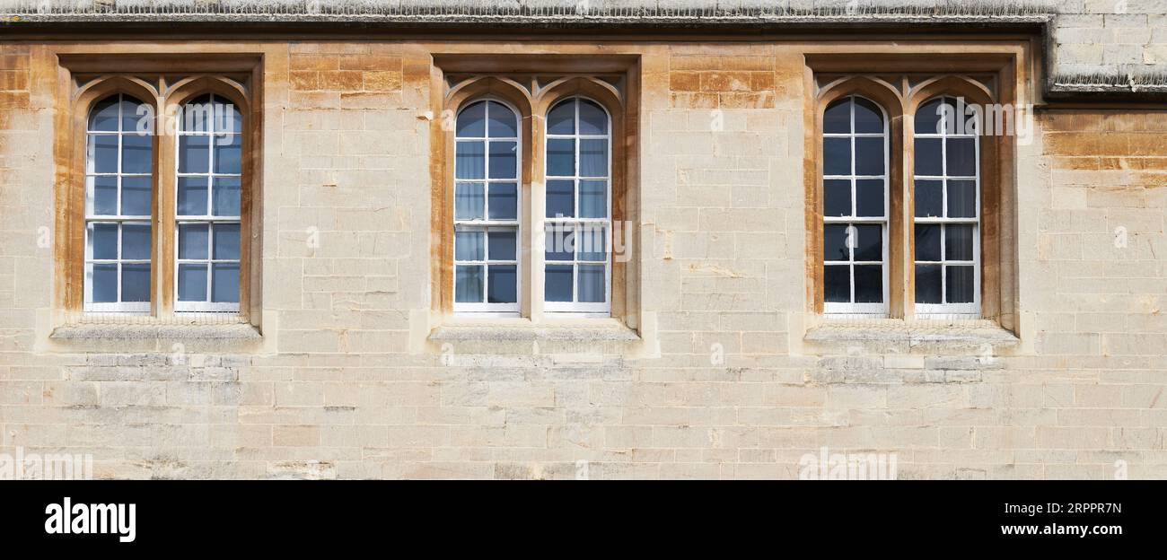A trio of double windows at Jesus College, University of Cambridge ...